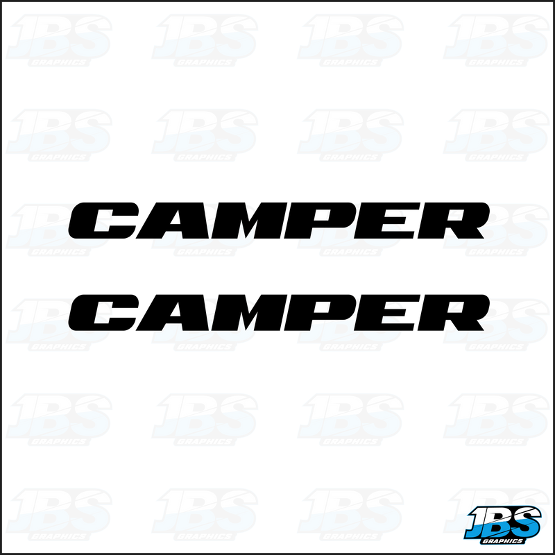 2 x Camper Text Decals – JBS Graphics